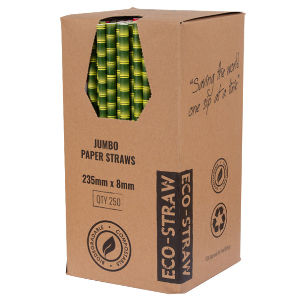 ECO-STRAW - JUMBO - PAPER STRAW - 3 PLY - BAMBOO – The Greenlife Warehouse