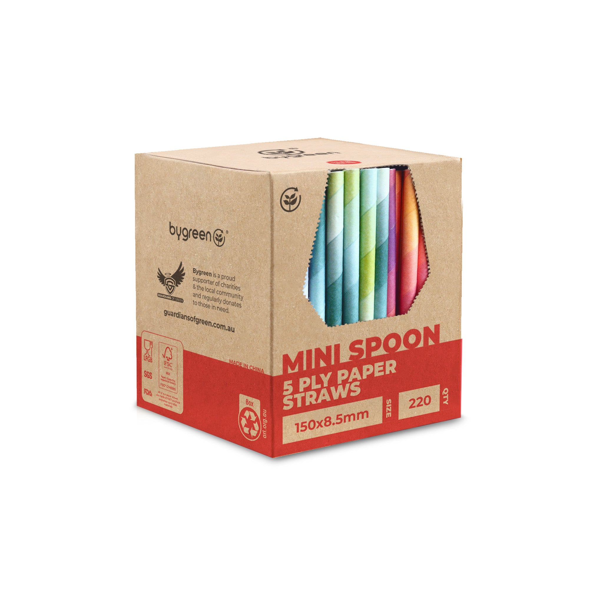 STRONG STRAWS - 5 PLY MINI SPOON PAPER STRAW - MIXED COLOURS – The ...