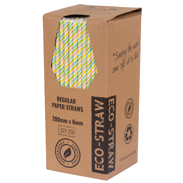 ECO-STRAW - REGULAR - PAPER STRAW - 3 PLY - RAINBOW PRINT – The ...